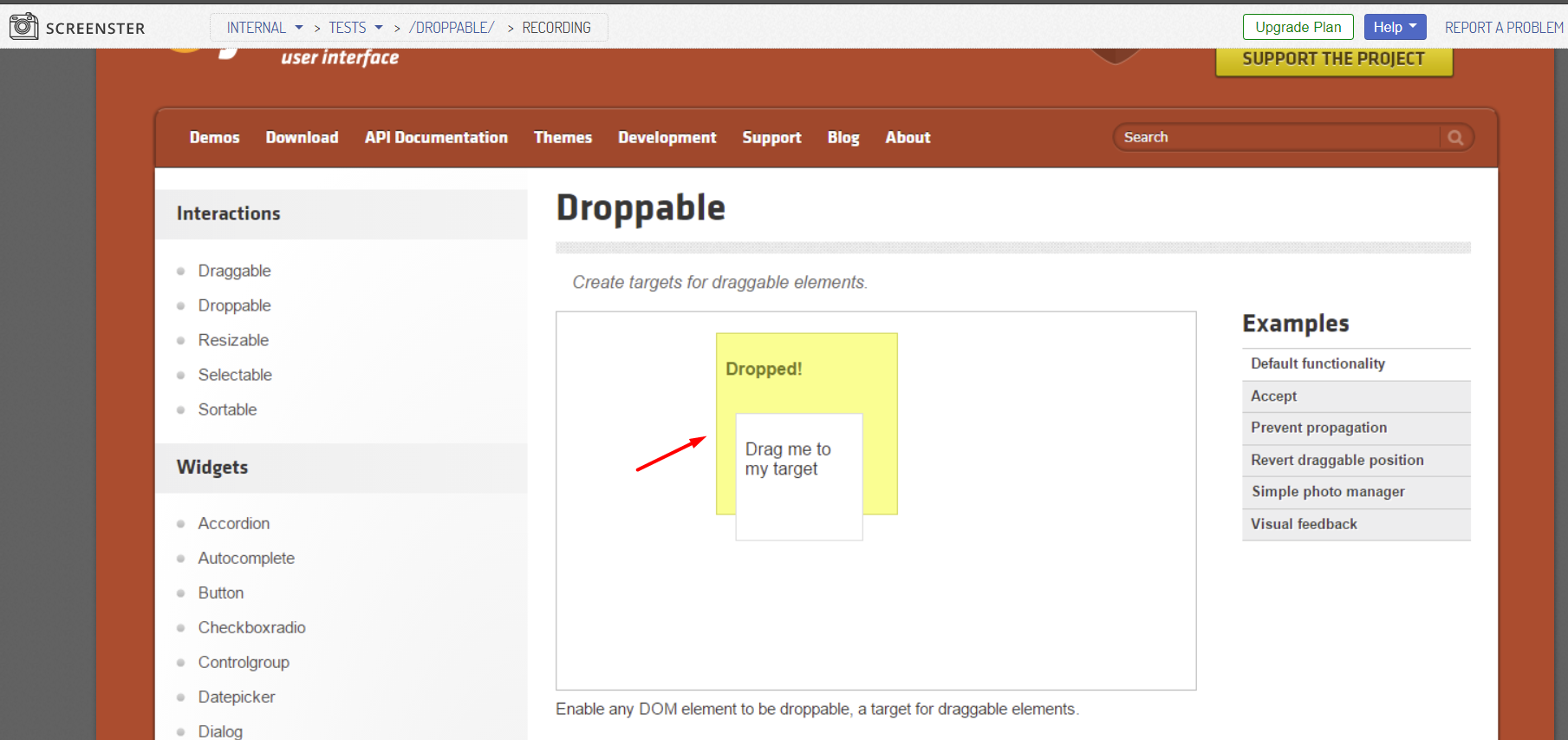 Drag And Drop Actions Screenster Documentation
